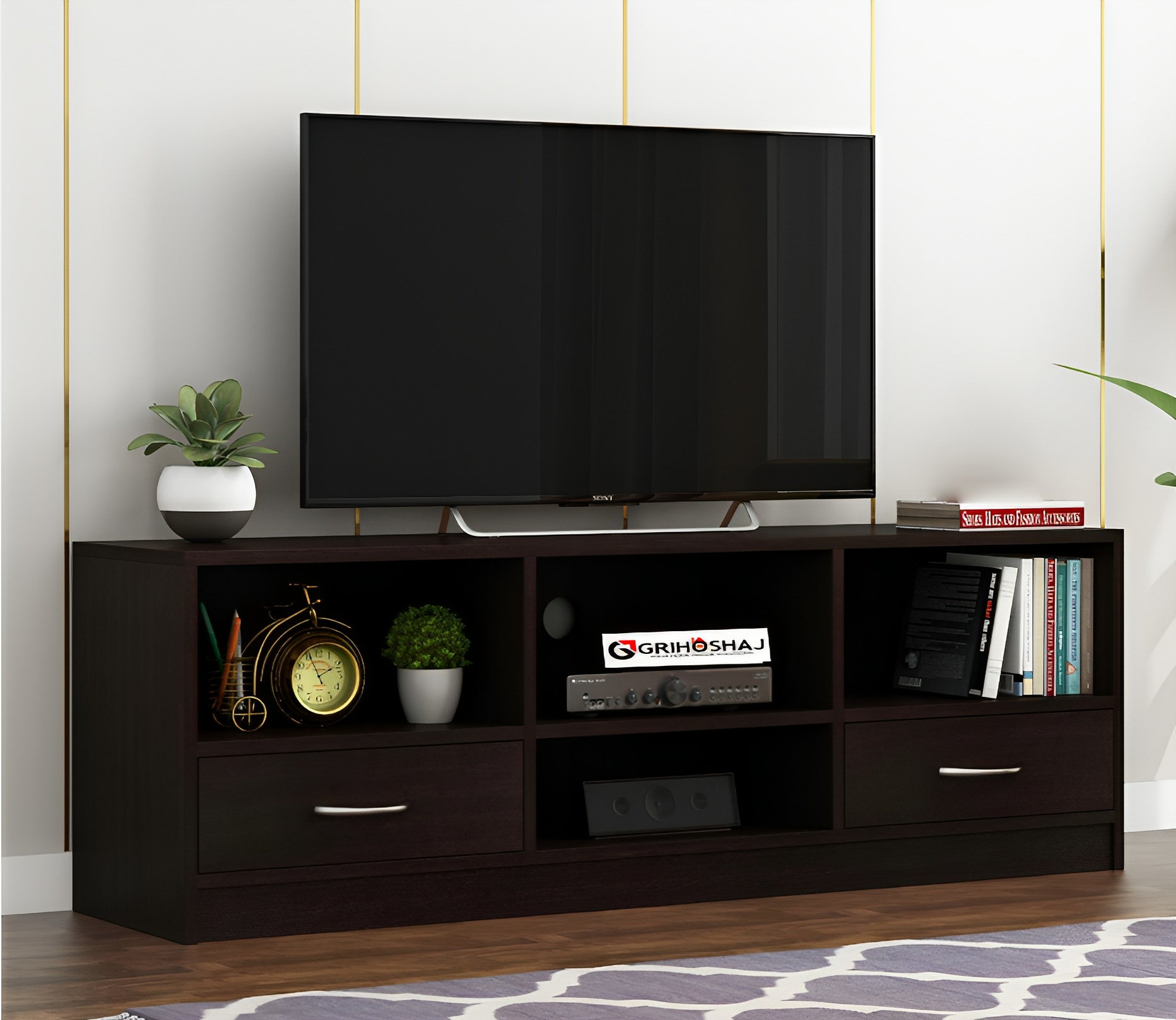 Wooden Blocks Tv Unit | TV Cabinet – GRIHOSHAJ.COM