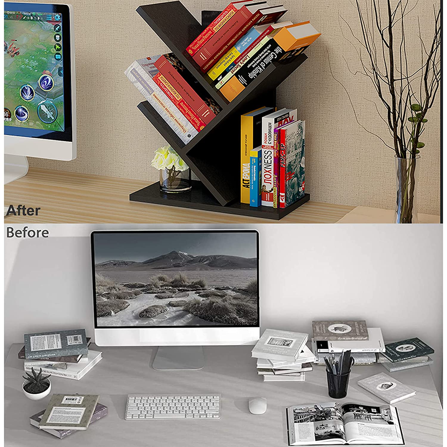 Wooden 3 Layers Tree Mini Bookshelf – GRIHOSHAJ.COM